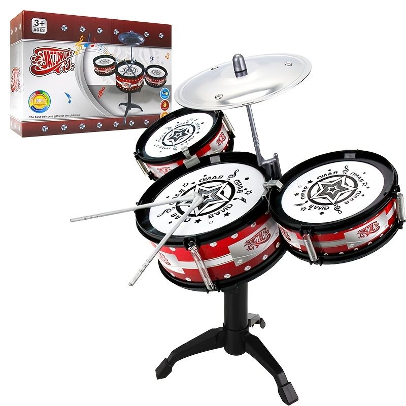 Children Jazz Drum Toy Sticks Rock Set; Musical Hand Drum For Kids Dru ...